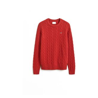 GANT Lambswool Cable C-Neck - - Knitwear - Herren - Orange - L