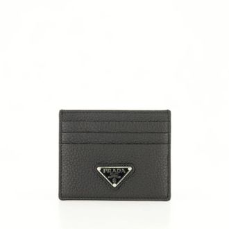 Prada Kartenetui aus Leder - - Accessories - Herren - Schwarzk - ONE SIZE