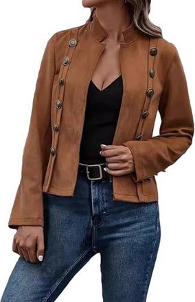 Generic Sweat en polaire pour femme - Haut chaud en daim - Pour lautomne et lhiver - Veste décontractée à manches longues pour la vie quotidienne - Cadeau de 