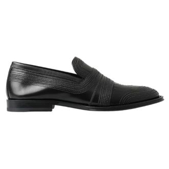 Dolce & Gabbana Schwarze Leder Slipper Loafers - - Shoes - Herren - Schwarzk - 40 EU