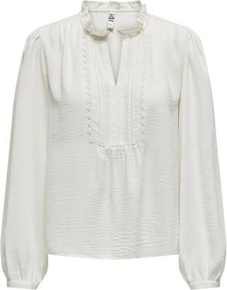 Jacqueline de Yong Top Jdyrachel Life L/S Haut Pintuck WVN Noos, Cloud Dancer, XL Femmes