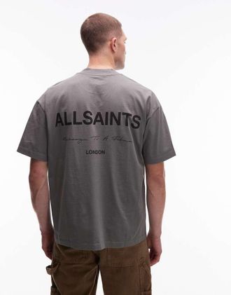 AllSaints Future - T-shirt à logo - Vert délavé