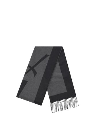 Saint Laurent Mens Cassandre Scarf Graphite-Dark Grey Silk Graphite/dark Scarfs