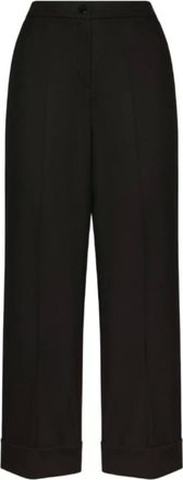 Elena Miro Femme, Pantalons, Noir, Taille: 42 FR Pantalon Court avec Revers