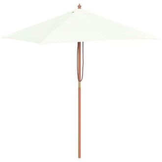vidaXL Parasol avec m&acirc;t en bois 150 x 200 cm Sable