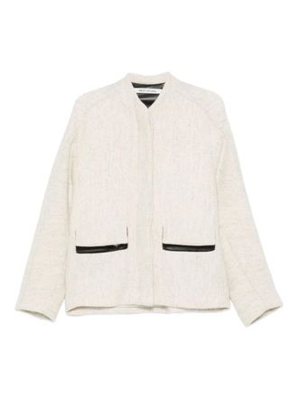 Mark Kenly Domino Tan veste à motif de chevrons - Tons neutres