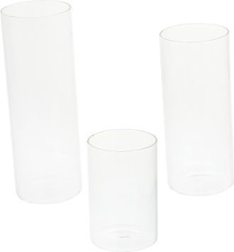 Valiclud 3 Stück Teiliges Kerzengläser Winddicht Transparent Wohnzimmertisch Dekoration Kerzenhalter für Runde Stumpenkerzen