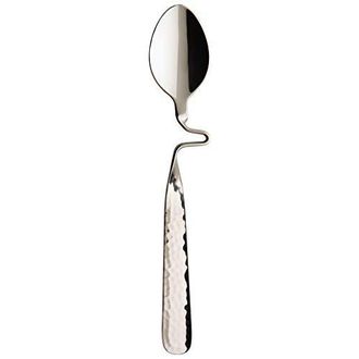 Villeroy & Boch Cuill&egrave;re &agrave; Caf&eacute; Newwave Caff&egrave;, Petite Cuill&egrave;re au Design Ondul&eacute; Newwave en Inox de Qualit&eacute;, Compatible Lave-Vaisselle, 17,5 cm, Argent&eacute;/Platine