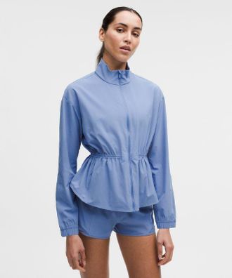 lululemon Veste de course &agrave; taille ajustable et protection anti-UV pour Femmes - Bleu - Taille XL