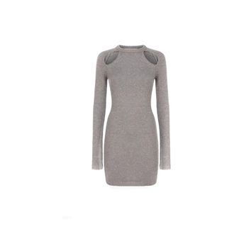Chiara Ferragni Lurex Logo Kleid - - Dresses - Damen - Grau - S