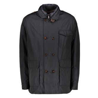 Moorer Gesteppte Jacke mit Rei&szlig;verschluss und Kn&ouml;pfen - - Jackets - Herren - Blau - 5XL