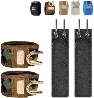 Generic Ceinture Tactique &eacute;lastique Avec Crochet M&eacute;tallique, Lat&eacute;rale R&eacute;glable, Unisexe Sans Boucle(Black+Brown-4PCS)