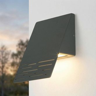 Licht-Erlebnisse LED Wandlampe au&szlig;en Anthrazit IP44 B: 15 cm eckig 3000 K warmwei&szlig; 550 lm Modern Aluminium Glas Au&szlig;enleuchte Wand Downlight Haust&uuml;r