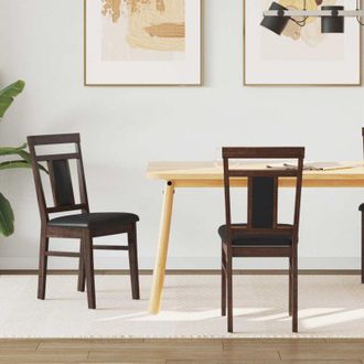 vidaXL vidaXL Chaise de salle &agrave; manger 2 pcs Marron clair et noir