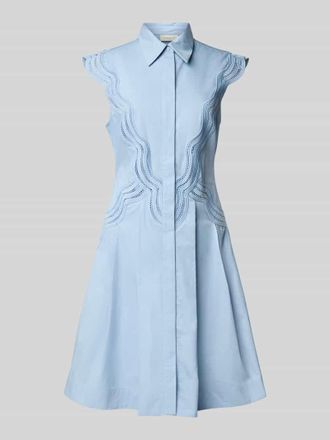 Copenhagen Muse Knielanges Kleid mit Umlegekragen und verdeckter Knopfleiste