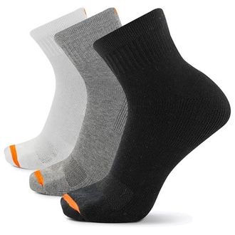 Merrell Lot de 3 paires de chaussettes rembourr es unisexes en coton pour homme et femme - Zones en maille respirante, Noir/blanc/gris., Medium-Large