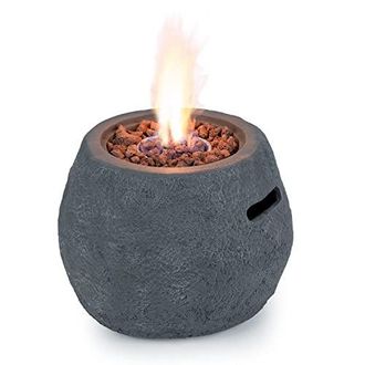 Blumfeldt Blumfeldt Andros Foyer au gaz, radiateur et foyer 40 000 BTU/13kW avec br&ucirc;leurs en acier inoxydable, radiateur &agrave; gaz, gris