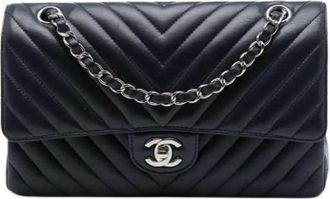 Chanel Sac bandouli&egrave;re matelass&eacute; vintage Pre-owned Double Flap - Femme - Pre-owned - Bleu - Taille: ONE Size