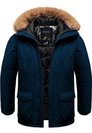 Amaci & Sons Winterjacke NORWALK Winterjacke Herren Gef&uuml;tterte Dicke Glanz Winter Jacke Mantel Parka mit Kapuze