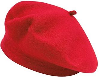 ZLYC Femmes Classique Francais Laine Chapeau de Béret(Rouge Traditionnel),Taille Unique