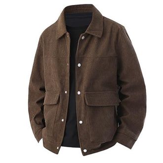 Generic Veste l&eacute;g&egrave;re en velours c&ocirc;tel&eacute; pour homme - Veste d&eacute;contract&eacute;e pour le printemps et lautomne - Veste d&eacute;contract&eacute;e &agrave; manches longues - Avec boutonni&egrave;re