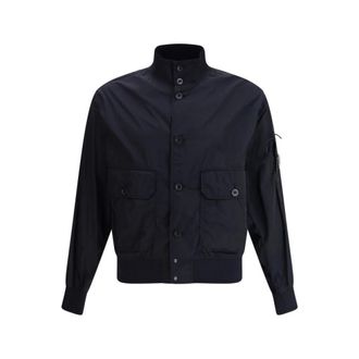 C.P. Company C.p. Company, Homme, Vestes, Bleu, Taille: L Veste avec objectif embl&eacute;matique et col haut