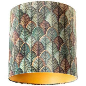 QAZQA Cilinder velours - Abatjour - &oslash; 40 cm - Vert - Classique/Antique - - Qazqa