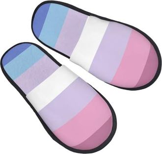 Generic Confortable Pantoufles en Feutre Drapeaux de la fiert&eacute; Bigender Maison Pantoufles Unisex Chaussons Femme pour Hiver Int&eacute;rieur Adulte M