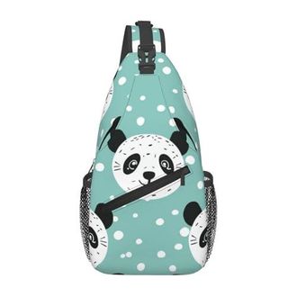 Generic Sac &agrave; dos &agrave; bandouli&egrave;re motif panda &agrave; pois blancs pour homme