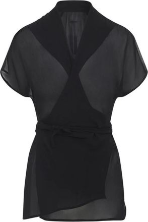 Rick Owens Femme, Blouses et Chemises, Noir, Taille: 34 FR Wrap SS Top