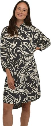 Kaffe Kleid KAcarmen 44, Black/White Graphic Paint 44