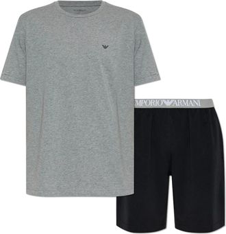 Emporio Armani Homme, V&ecirc;tements de nuit et de d&eacute;tente, Gris, Taille: S Ensemble de pyjama coupe classique
