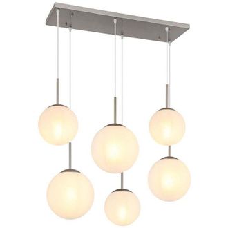 Nowa Nowa - H&auml;ngelampe Esszimmerleuchte Pendelleuchte Glaskugeln 6-Flammig alabaster E27