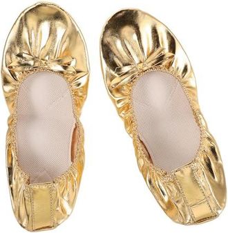Yardwe Chaussures de Danse pour Femmes Ballerines Dor&eacute;es Souples Semelle Fendue L&eacute;g&egrave;res pour Ballet Danse Latine et Yoga Confortables et Portables