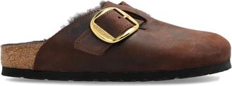 Birkenstock Boston Big Buckle Shearling - Femme - Chaussures - Brun - Taille: 36 EU