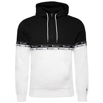Champion American Tape Half Zip Sweatshirt &agrave; Capuche, Blanc, S Homme