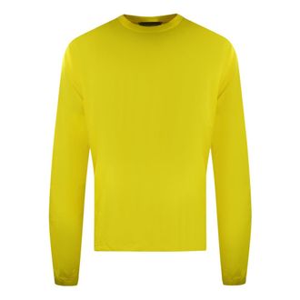 Dsquared2 Gelbes Langarm-t-shirt Mit Gro&szlig;em Logo Auf Der R&uuml;ckseite