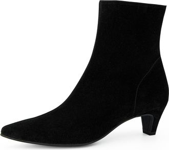 Paul Green Damenschuhe, Frauen Klassische Stiefeletten, uebergangsstiefel, flach, Boots, Stiefel, Bootee, Booties, halbstiefel, Schwarz (Suede/Black), 40.5 EU / 
