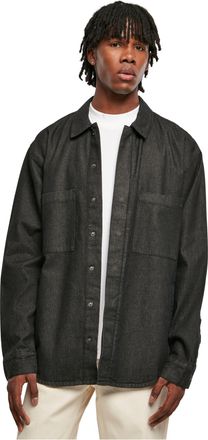 Urban Classics Herren Oversized Denim Pocket Shirt Hemd, Realblack Washed, XL EU