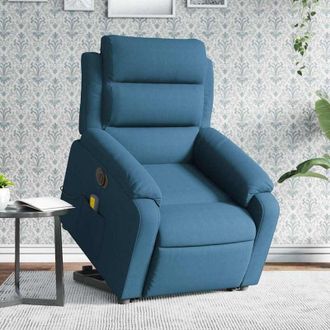 vidaXL vidaXL Fauteuil inclinable de massage électrique bleu velours
