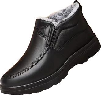 Generic Bottes de neige pour homme, doublure en peluche chaude, chaussures dhiver à enfiler, antidérapantes, décontractées, mocassins classiques pour lextérie