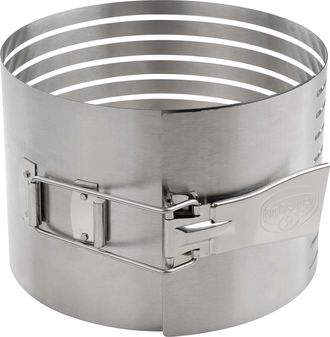 Dr. Oetker Tortenboden-Schneidhilfe Ø18-20 cm, hochwertiger Backhelfer zum leichten Schneiden von Böden, gleichmäßige Tortenböden durch Führungsschienen, profess