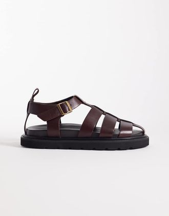 WALK LONDON Walk London - Fisherman - Ledersandalen in Braun-Brown