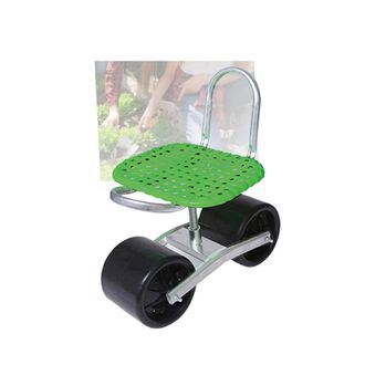 Generic Robuster Gartenhocker, Rollbarer Gartenwagen Mit 2 R&auml;dern, Um 360&deg; Drehbarer Sitz for Rasen-, Pflanz- Und Gartenarbeiten(Green)