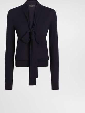 Dolce & Gabbana Pullover Aus Schurwolle - Frau Strickwaren Blau 42