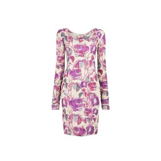 Roberto Cavalli Femme, Robes, Multicolore, Taille: 44 FR Robe moulante &agrave; imprim&eacute; roses