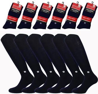 Pierre Cardin Lot de 6 paires de chaussettes pour homme, 100 % coton, fabriqu&eacute;es en Italie, fil d&Eacute;cosse, chaussettes longues pour homme, de haute qualit&eacute;, de confor