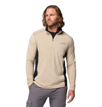 Columbia Herren Klamath Range Ii Halber Rei&szlig;verschluss Wander-Shirt, Antike Fossili/Schwarz, Mittel