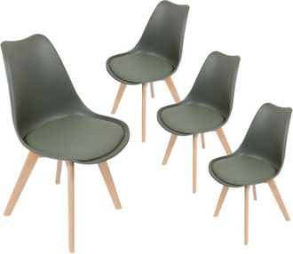 Altobuy Altobuy - medaline - Lot de 4 Chaises Scandinaves Kaki