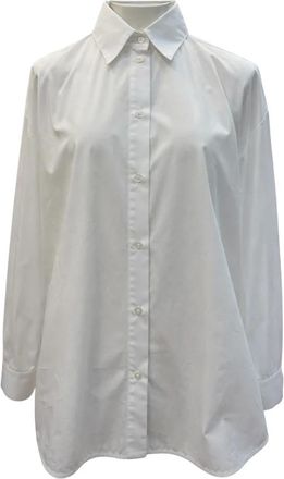 Simona Corsellini Femme, Blouses et Chemises, Blanc, Taille: 38 FR Chemise &agrave; col italien et ouvertures au dos